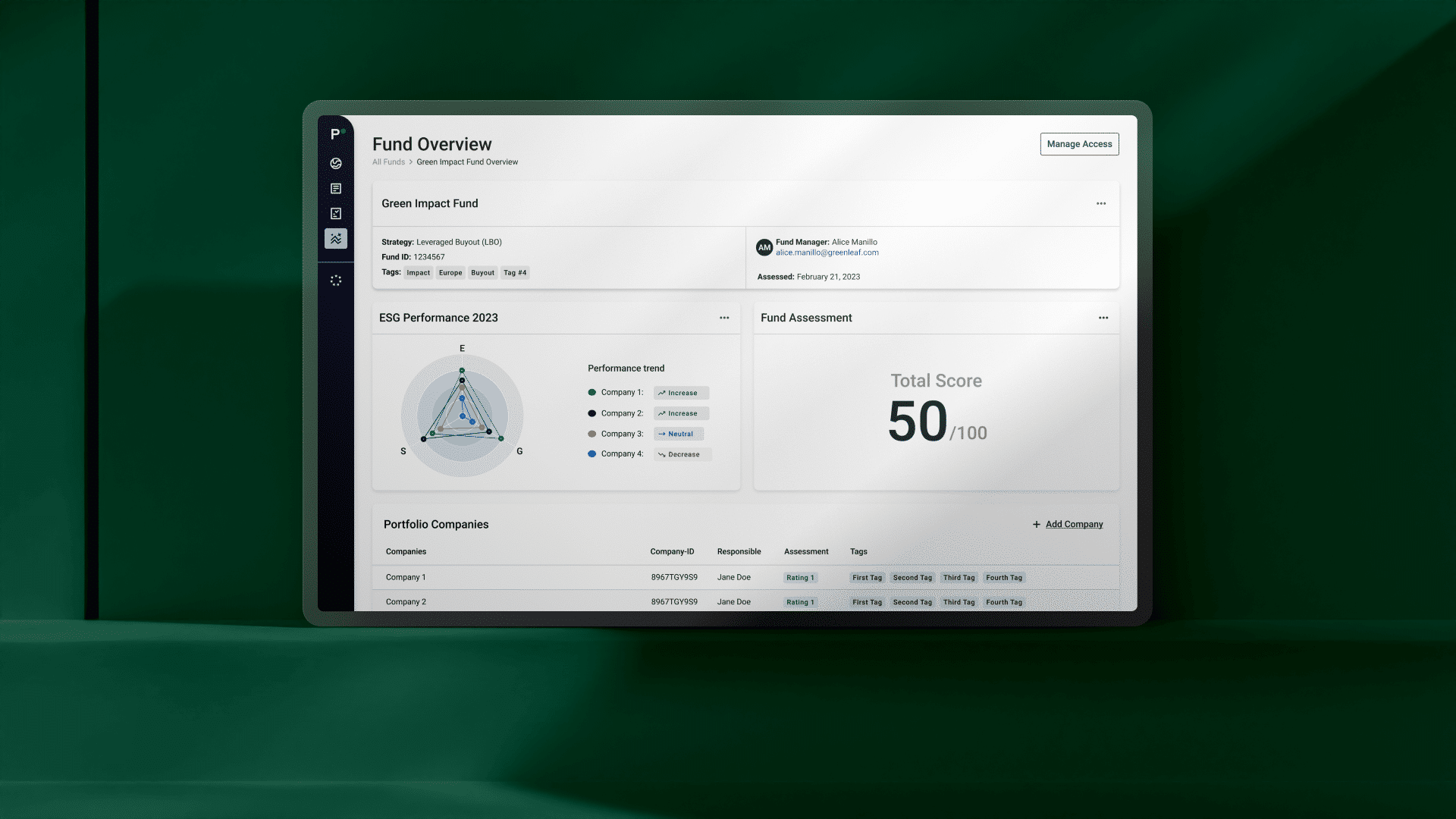 Accelerate ESG performance – Position Green