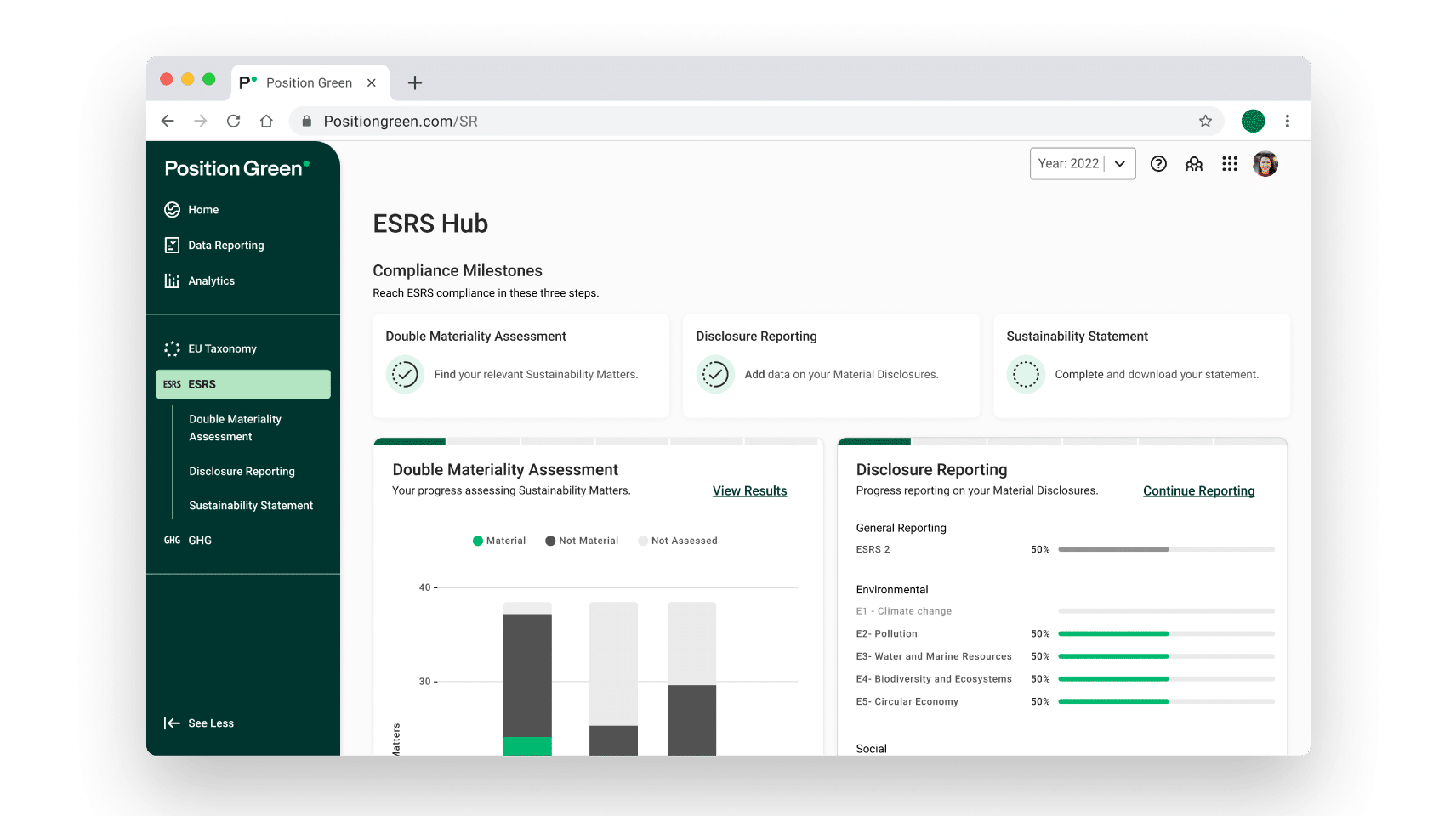 Get started with ESRS reporting – Position Green
